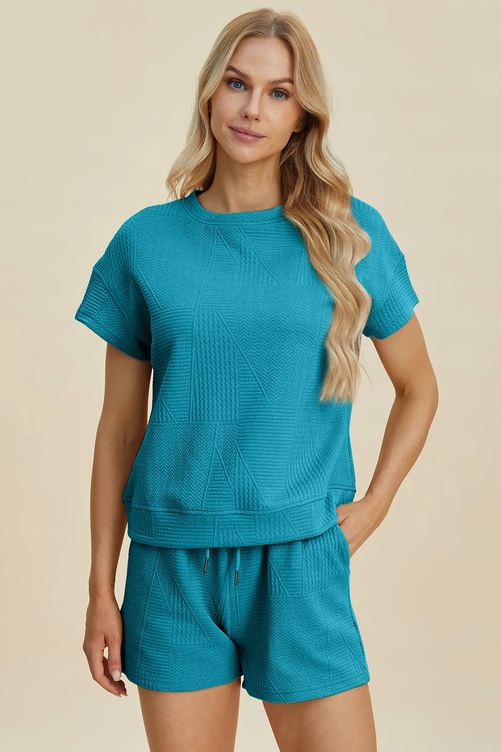 Textured Short Sleeve Top and Shorts Set – Generations Collective
