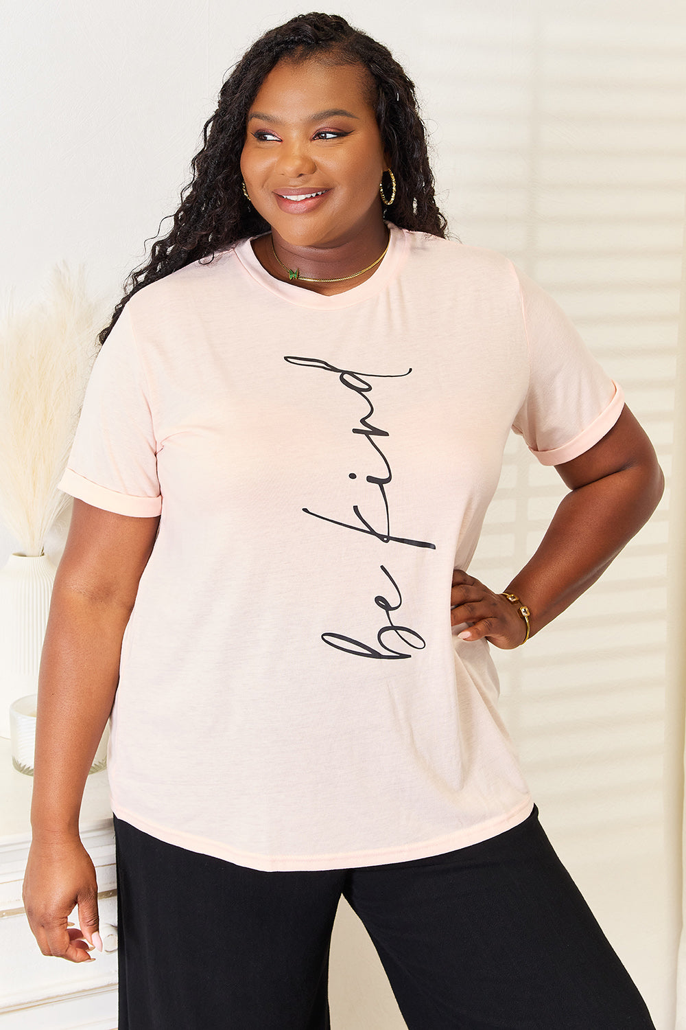 BE KIND Graphic Round Neck T-Shirt – Generations Collective